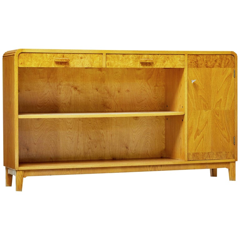 20th Century Scandinavian Modern Elm Low Bookcase at 1stDibs