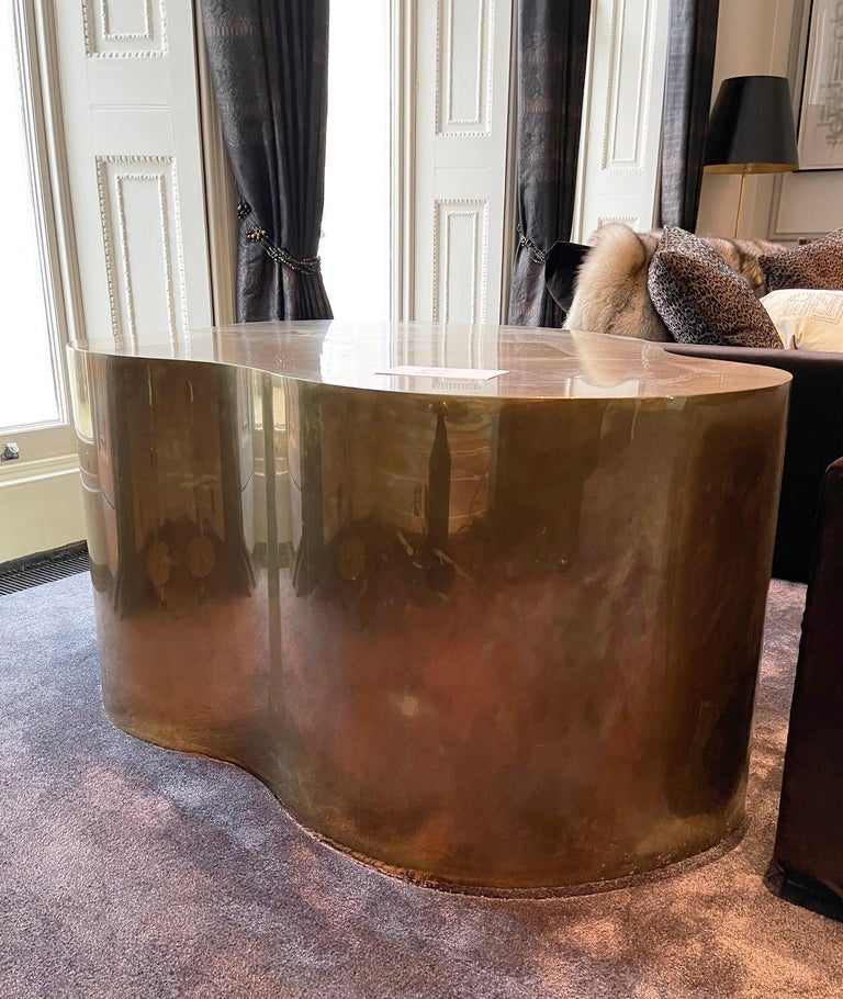 Post Modern Style, Large Freeform Polished Bronze Side Table, For Sale ...