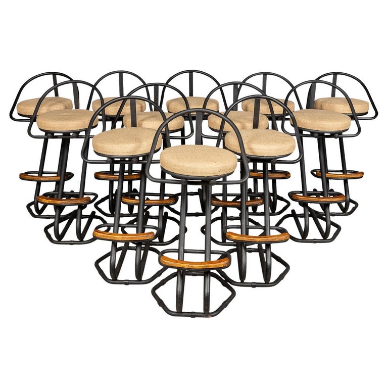 20th Century Set of Twelve Bar Stools, circa 1960 For Sale at 1stDibs