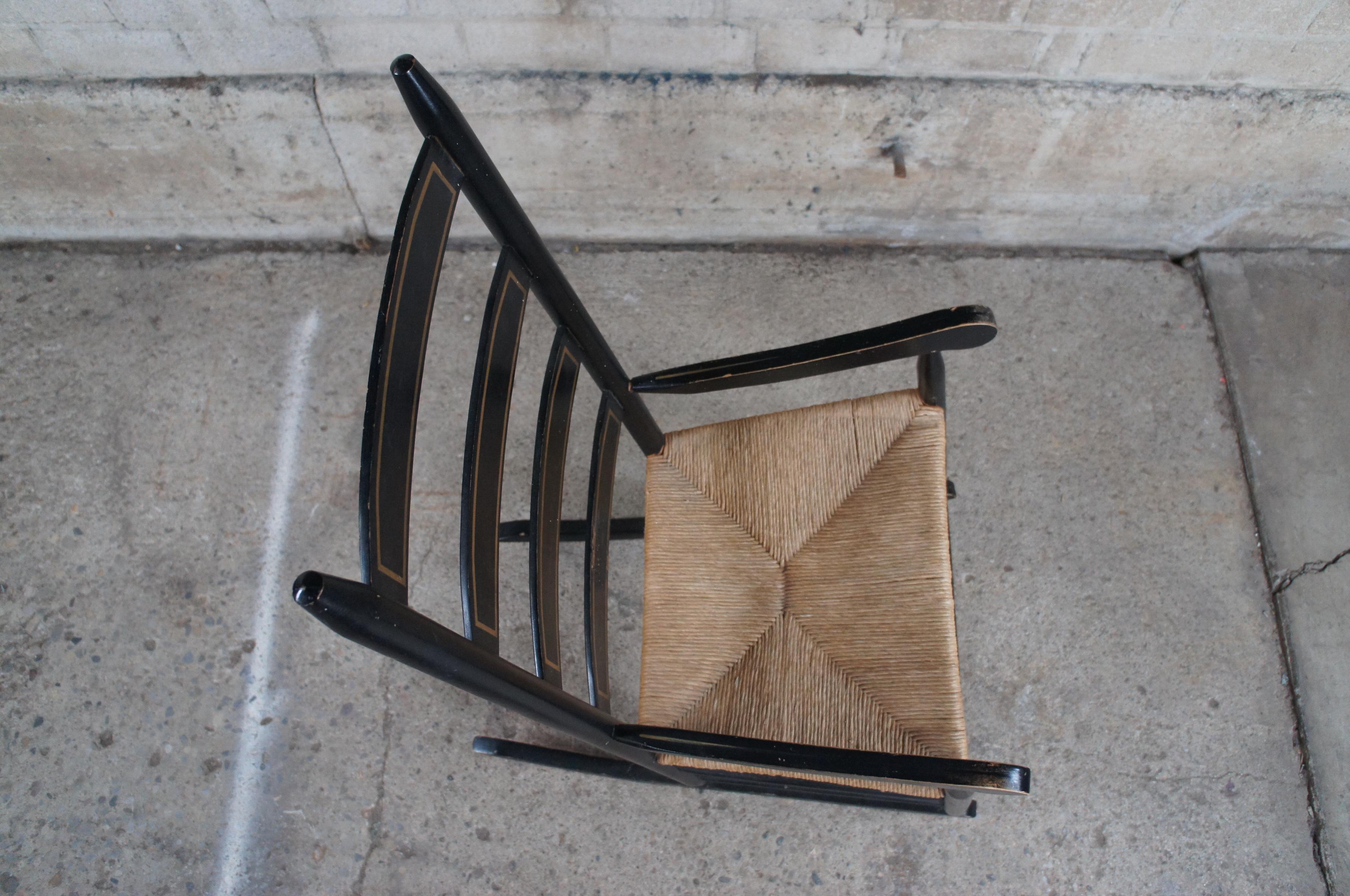 20th Century Shaker Style Farmhouse Ladderback Rocking Chair Rush Seat ...