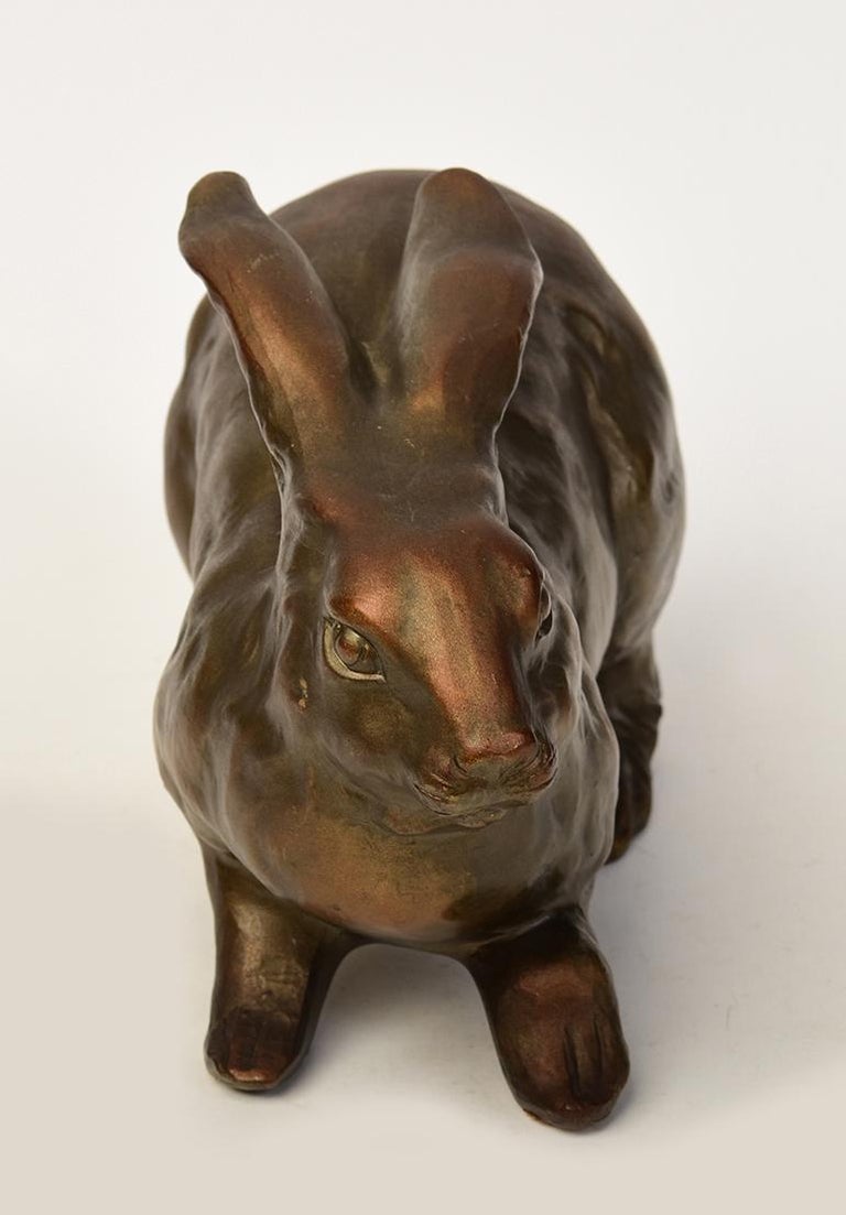 20th Century, Showa, Japanese Bronze Animal Rabbit Hollow Sculpture For ...