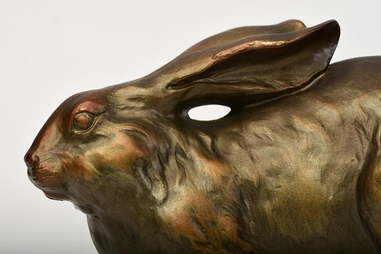20th Century, Showa, Japanese Bronze Animal Rabbit Hollow Sculpture For ...