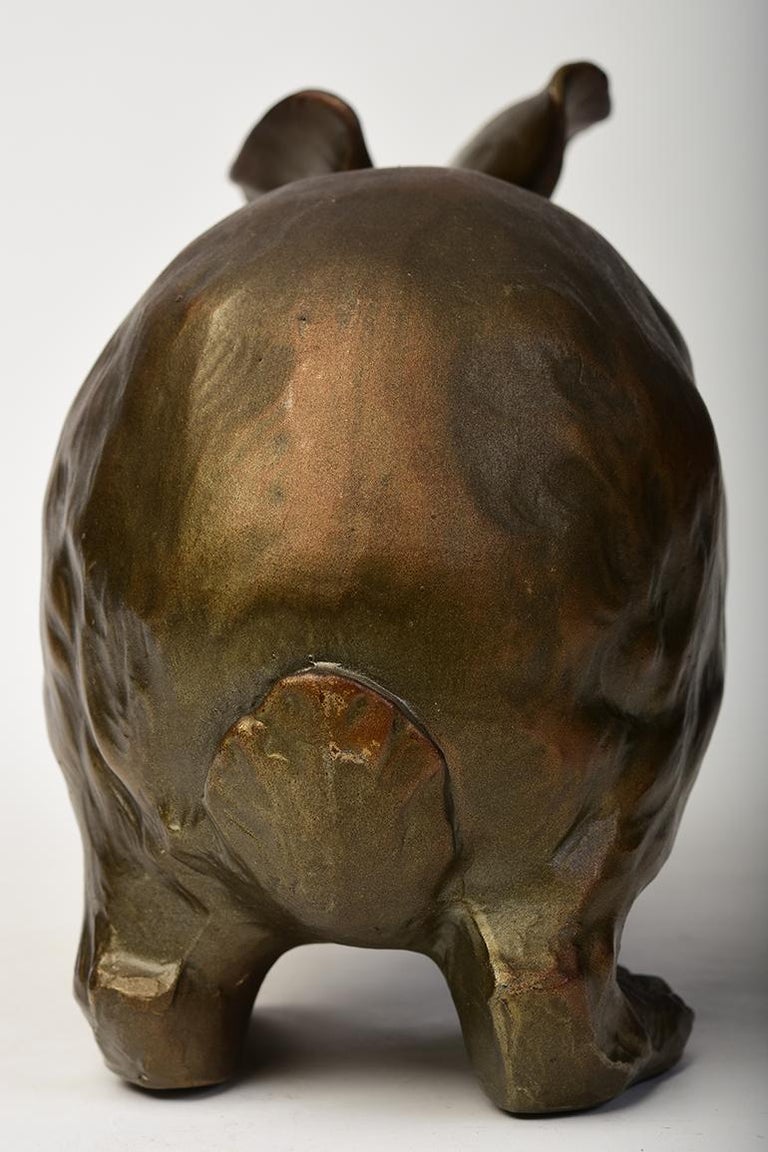 20th Century, Showa, Japanese Bronze Animal Rabbit Hollow Sculpture For ...