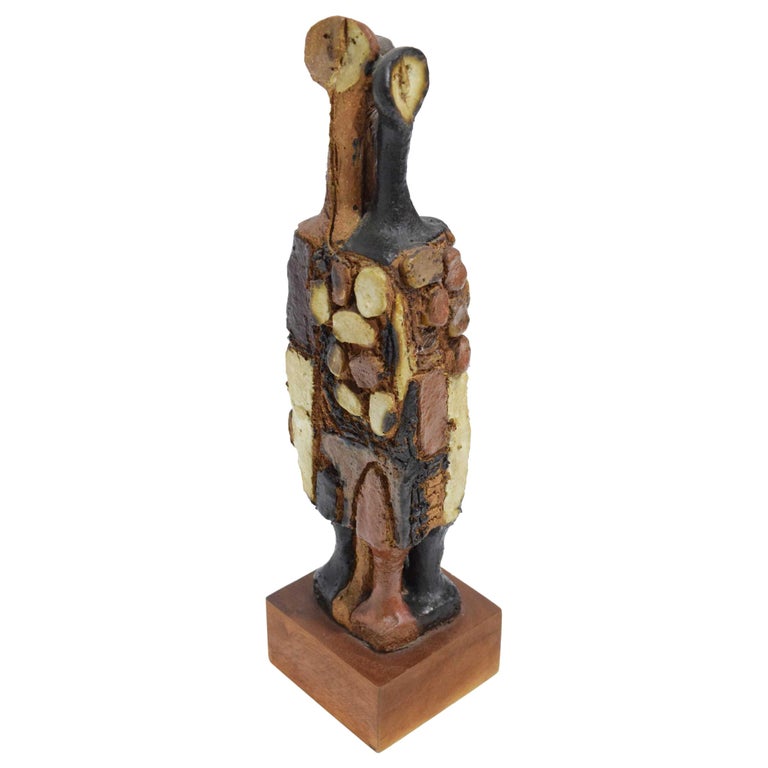 20th Century Signed Ceramic Figure Sculpture For Sale at 1stDibs