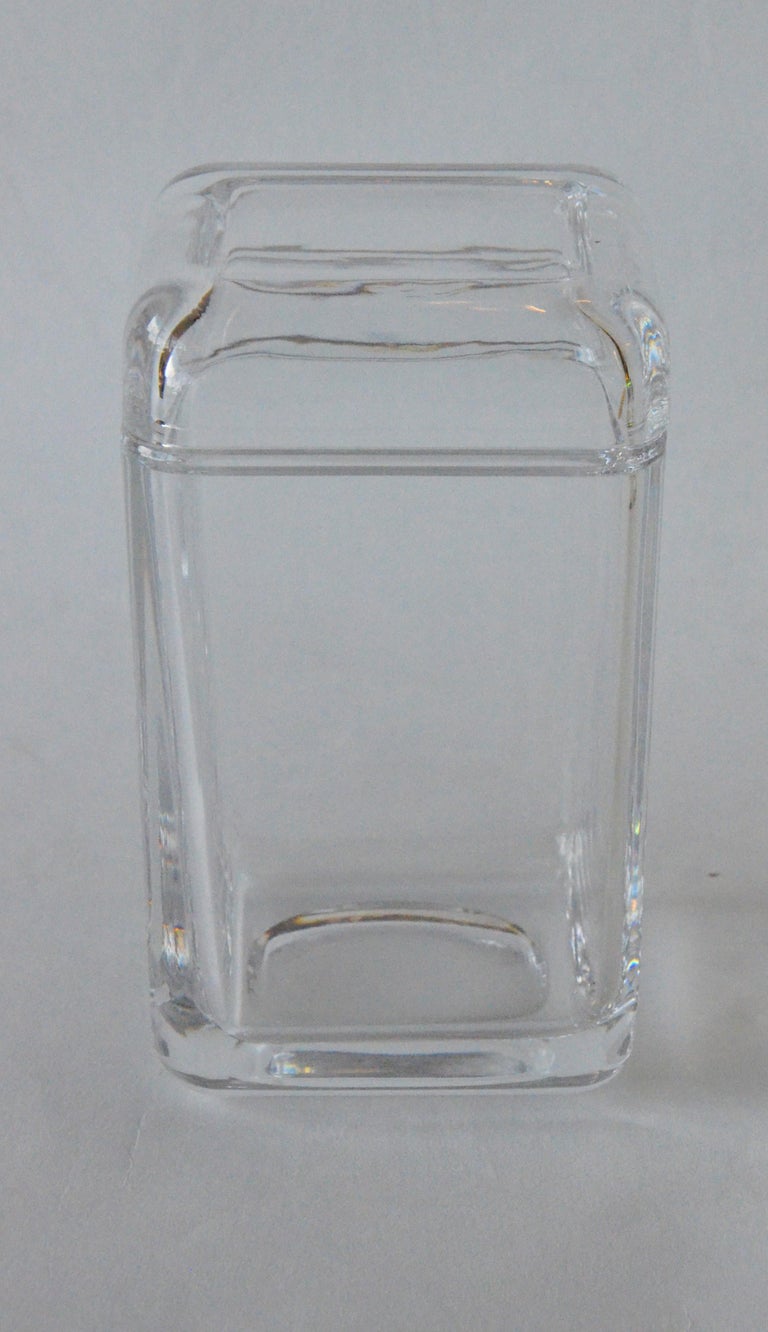 Tiffany and Co. Clear Elongated Geometric Rectangular Glass Container ...