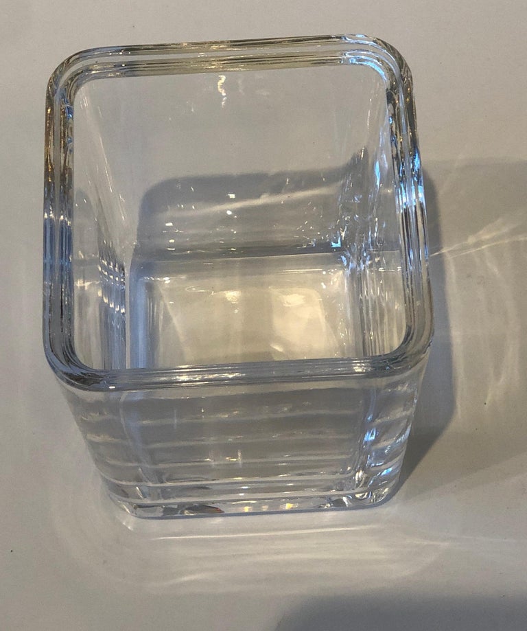 Tiffany and Co Clear Elongated Geometric Rectangular Glass Container ...