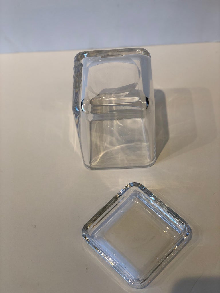Tiffany and Co. Clear Elongated Geometric Rectangular Glass Container ...