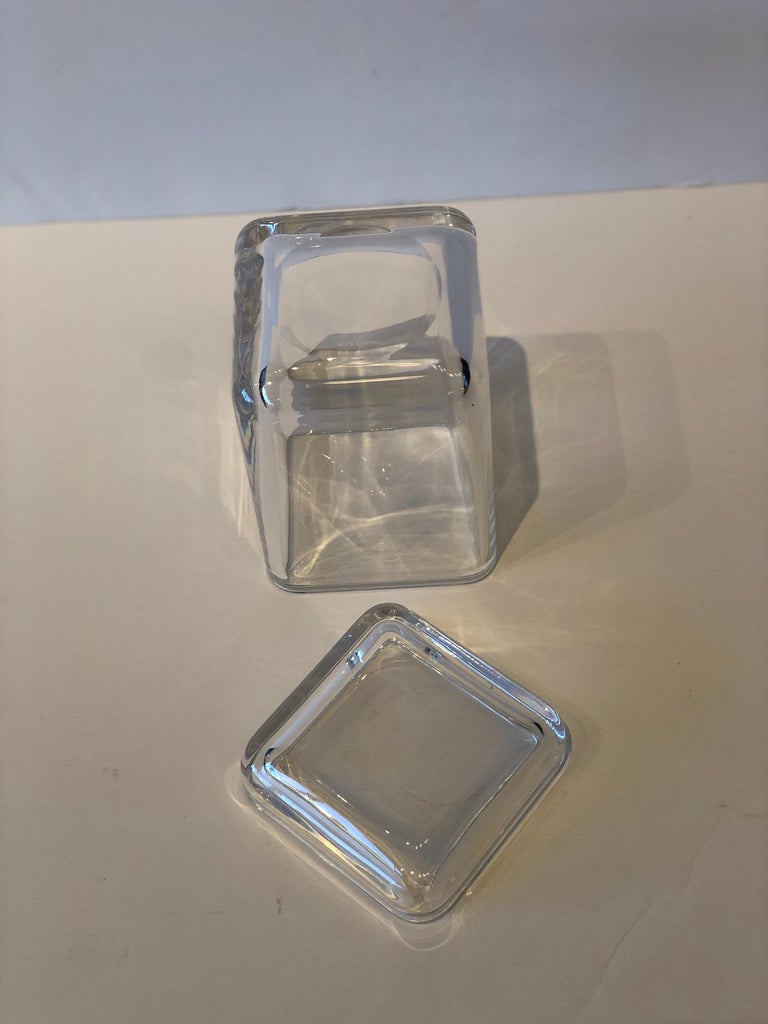Tiffany and Co. Clear Elongated Geometric Rectangular Glass Container ...