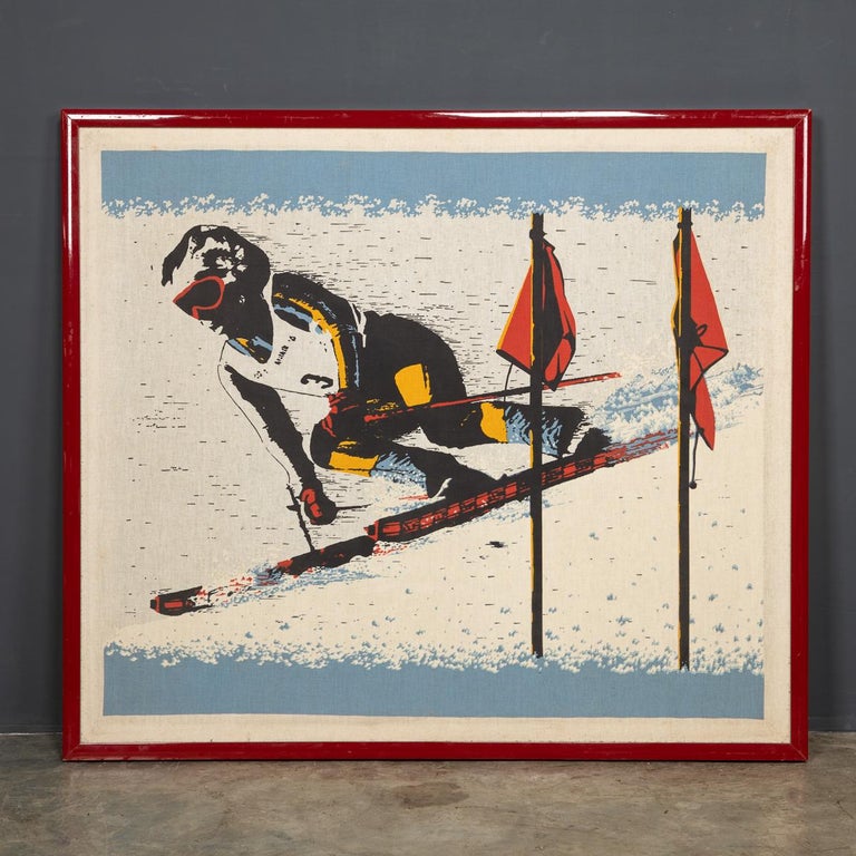 20th Century Silk Screen Print of a Slalom Downhill Ski Race Poster, c ...
