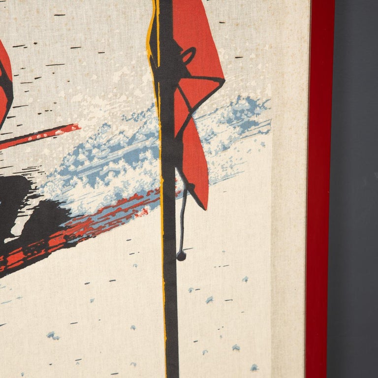 20th Century Silk Screen Print of a Slalom Downhill Ski Race Poster, c ...