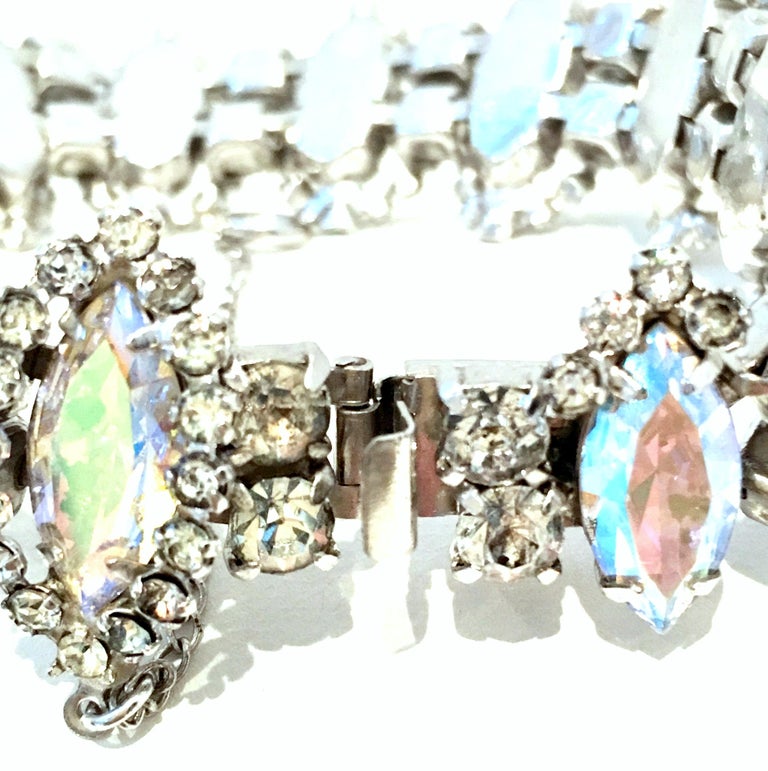 20th Century Silver and Austrian Crystal Link Bracelet By, Weiss For ...