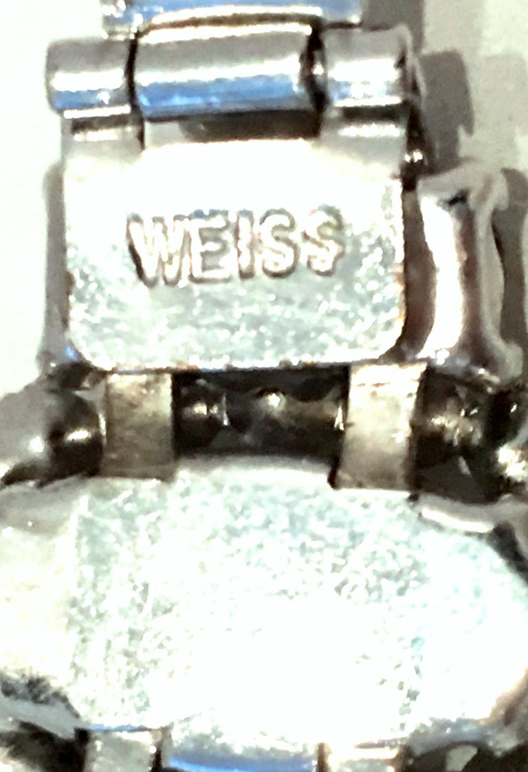20th Century Silver and Austrian Crystal Link Bracelet By, Weiss For ...
