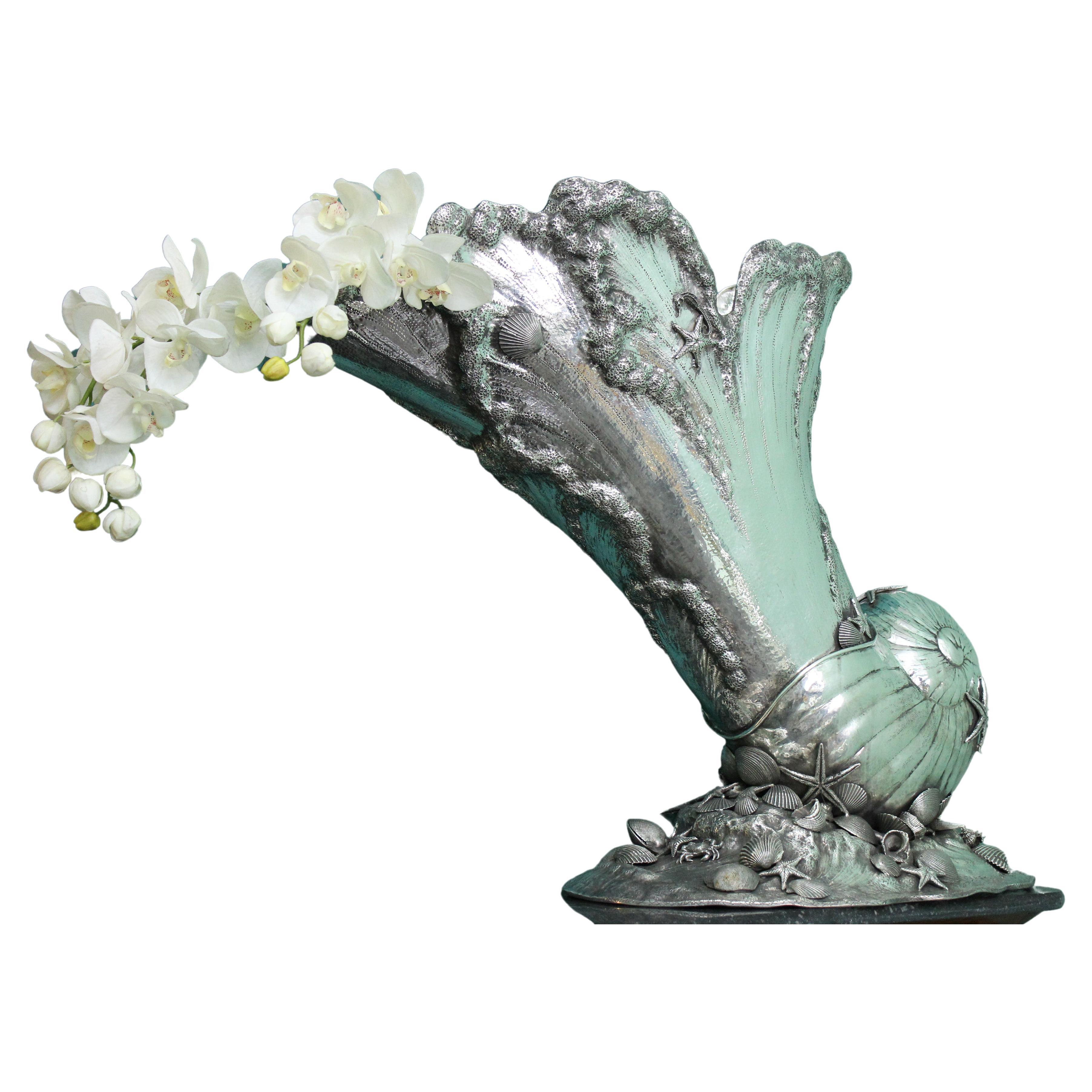 20th Century Silver Cornucopia Handcrafted by Giuseppe De Luca, Italy ...