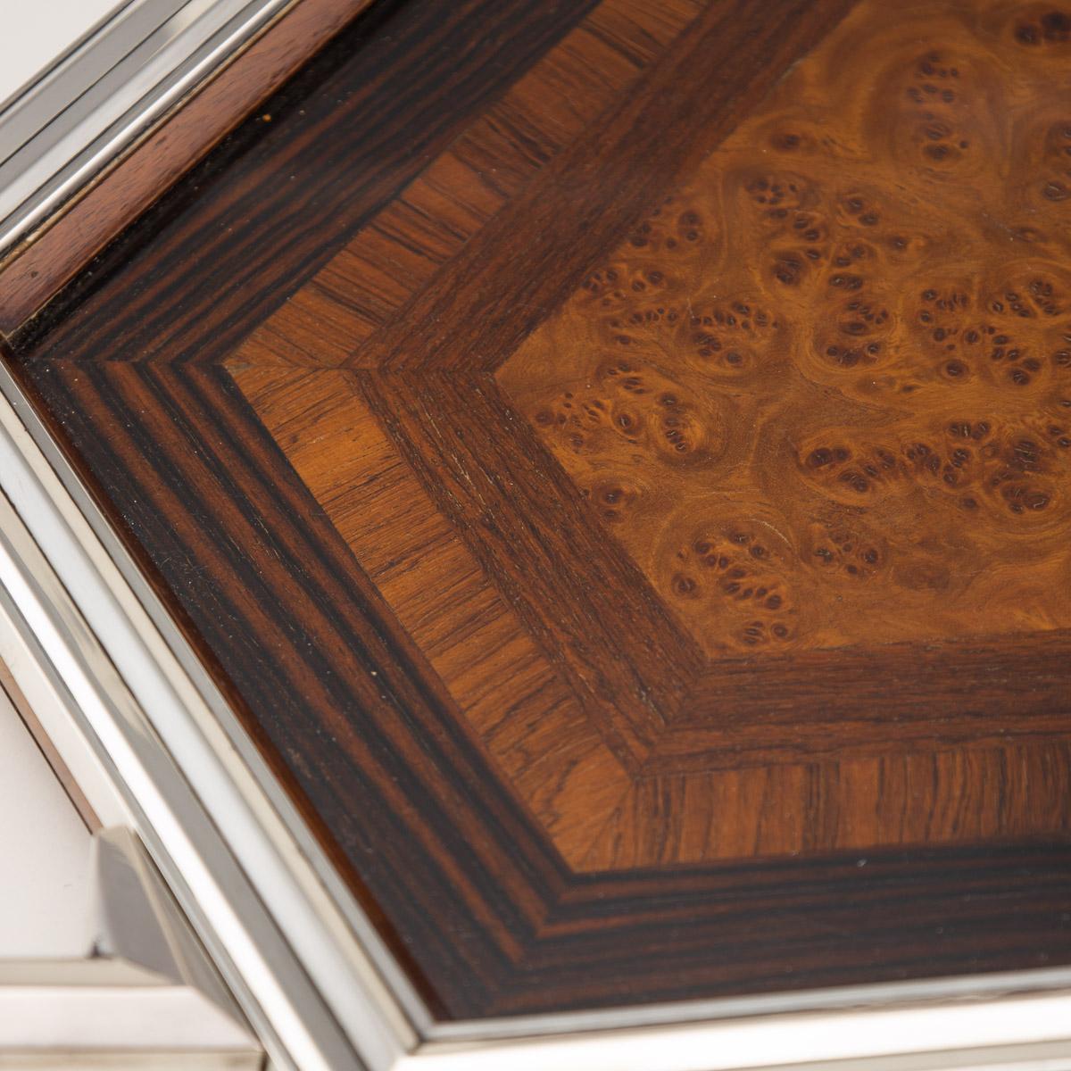 20th Century Silver and Marquetry Tray, circa 1930 For Sale at 1stDibs
