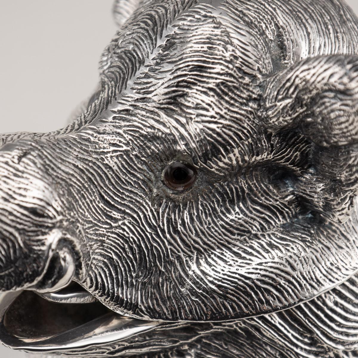 20th Century Silver Plated and Boar Head Shaped Jug and Cups, c.1960 at ...