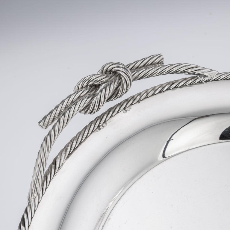 20th Century Silver Plated Italian Tea Tray By Broggi For Sale at 1stDibs