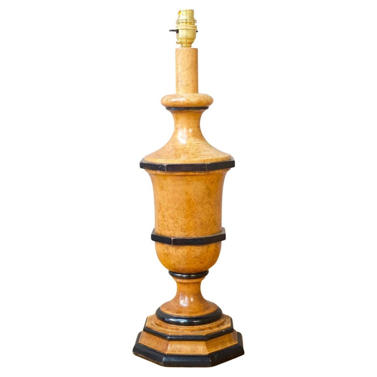 20th Century Simulated Maple and Ebony Table Lamp For Sale at 1stDibs