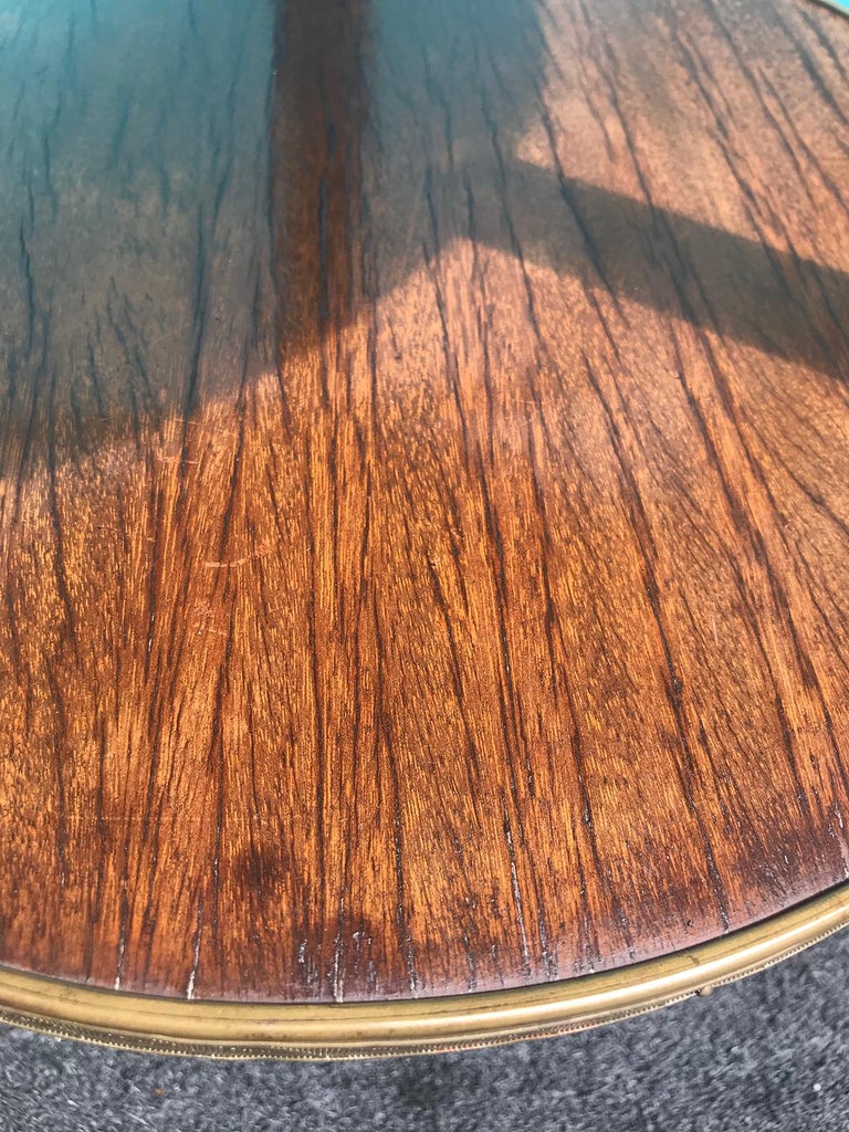 20th Century Small Round Marble Side Table with Bronze Gallery at 1stDibs