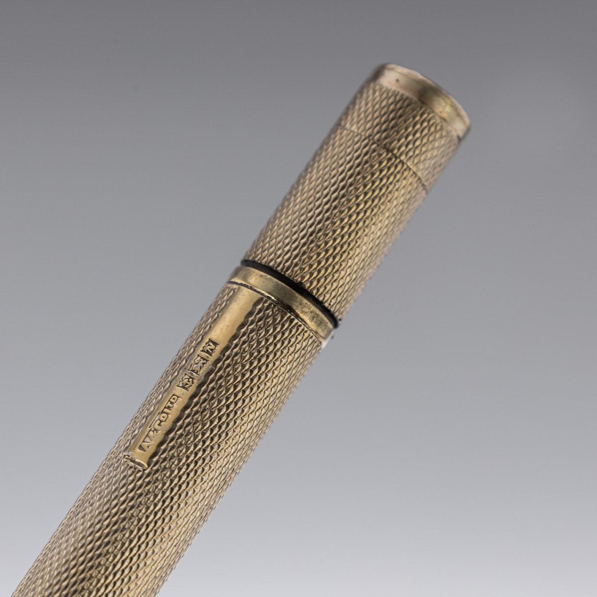 20th Century Solid Silver Gilt Notepad and Pencil, Asprey Of London, c ...