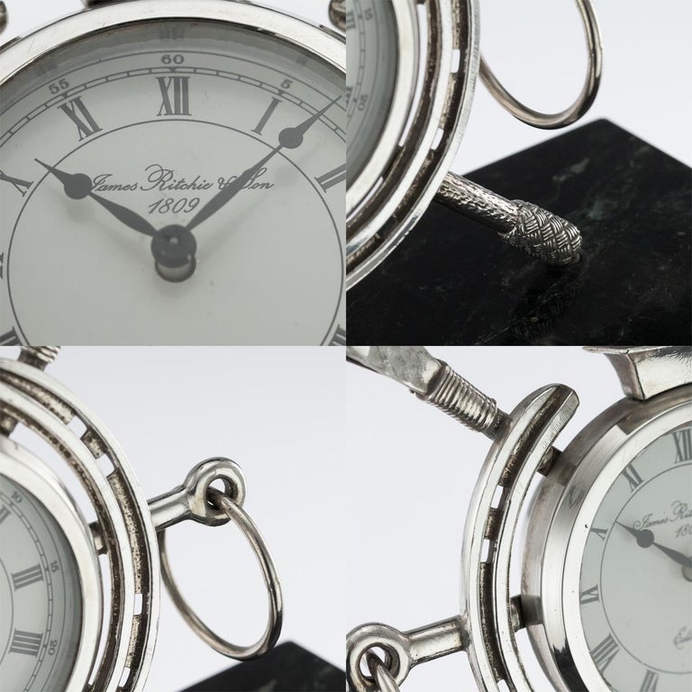 20th Century Solid Silver Horse Racing Clock, Edinburgh, circa 1983 For ...