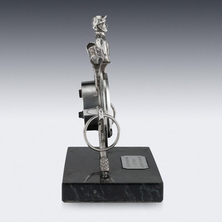 20th Century Solid Silver Horse Racing Clock, Edinburgh, circa 1983 For ...
