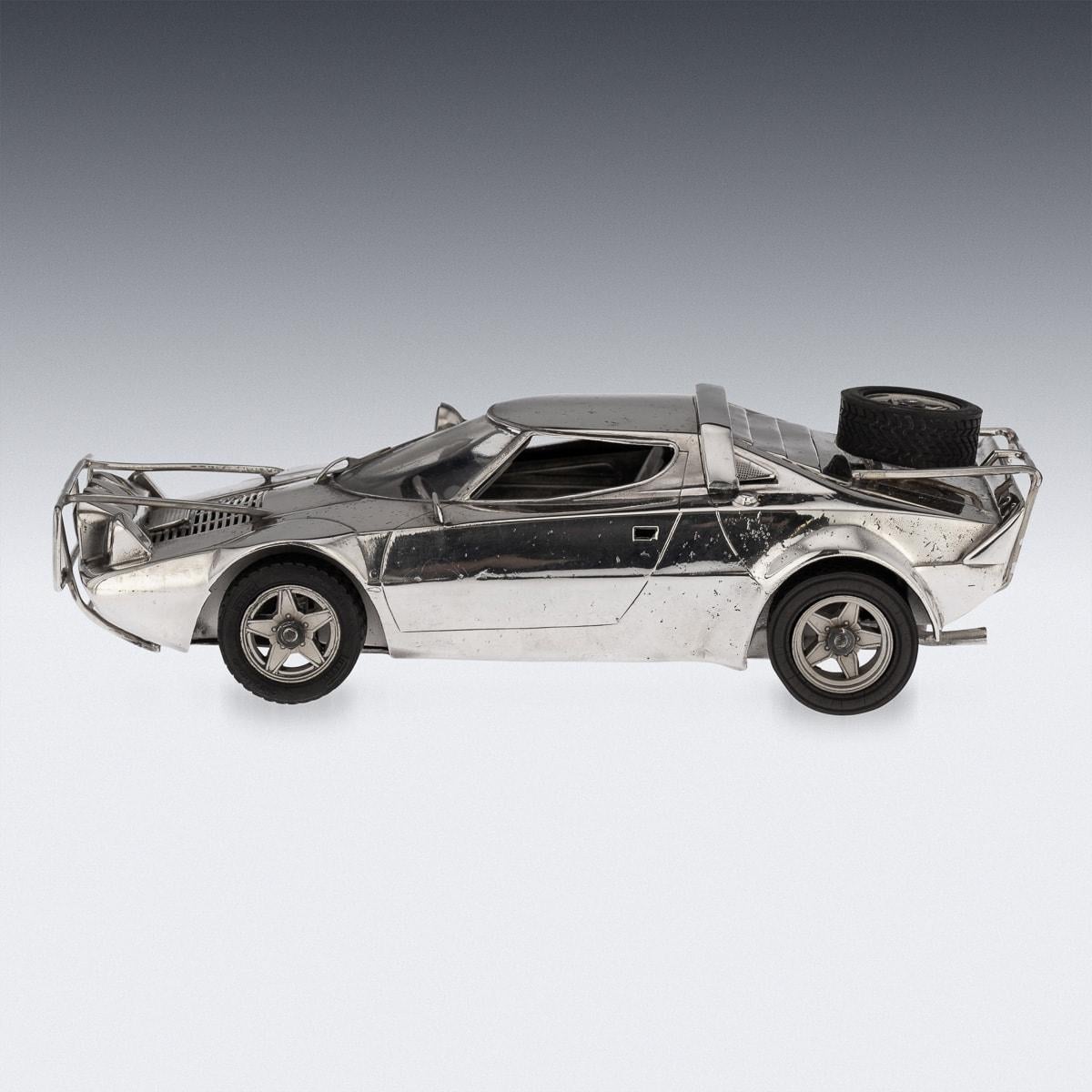 20th Century Solid Silver Lancia Stratos Rally Model Of A Car, L Donati ...