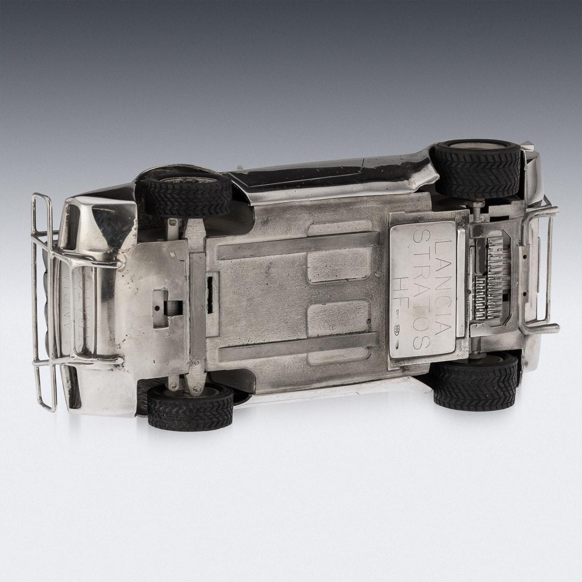 20th Century Solid Silver Lancia Stratos Rally Model Of A Car, L Donati ...