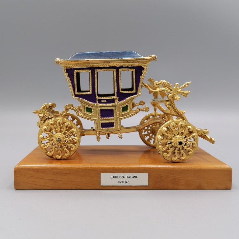 20th Century Solid Silver Miniature of Carriage For Sale at 1stDibs