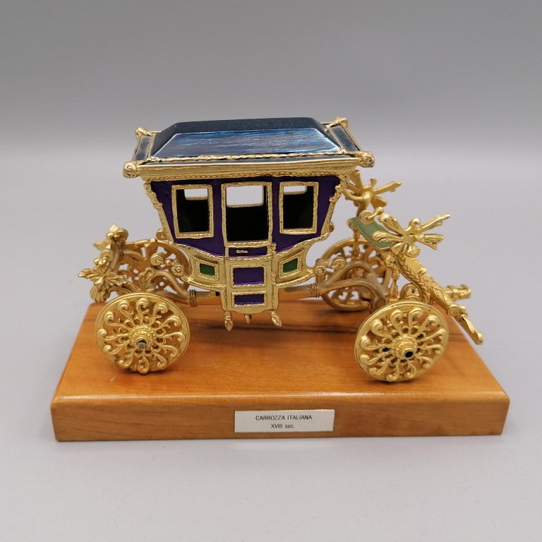 20th Century Solid Silver Miniature of Carriage For Sale at 1stDibs