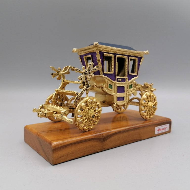 20th Century Solid Silver Miniature of Carriage For Sale at 1stDibs