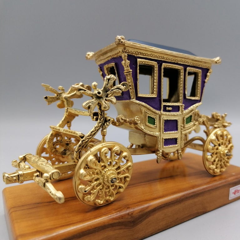 20th Century Solid Silver Miniature of Carriage For Sale at 1stDibs