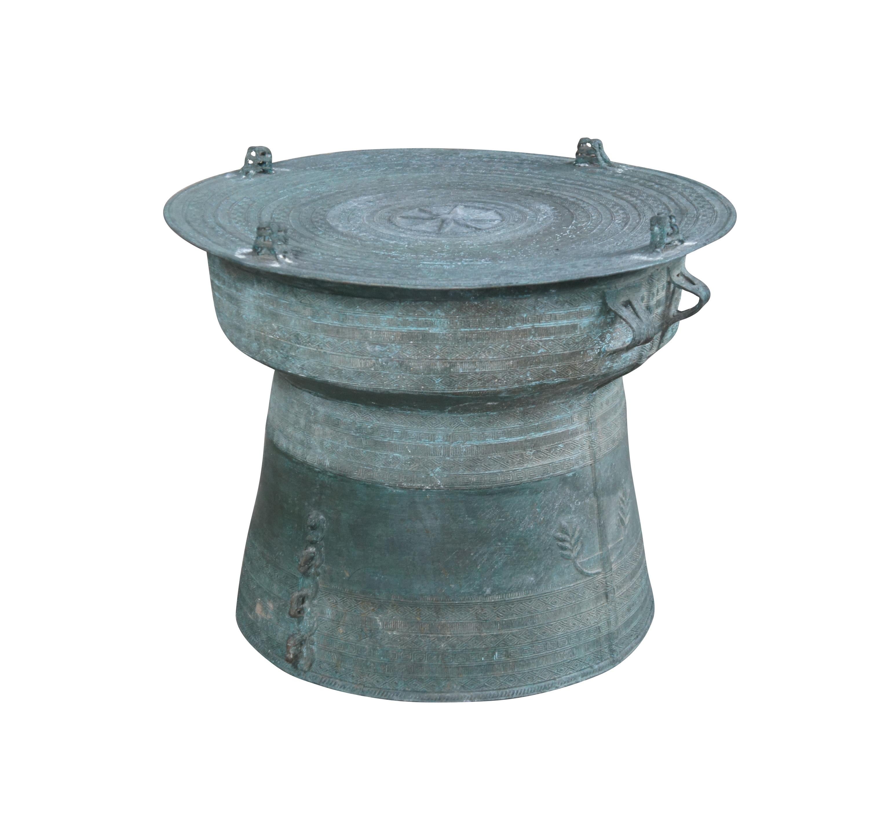 20th Century Southeast Asian Burmese Bronze Rain Drum Cocktail Table ...