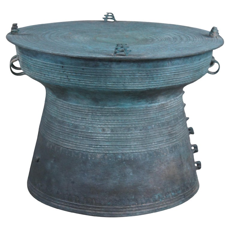 20th Century Southeast Asian Burmese Bronze Rain Drum Cocktail Table ...