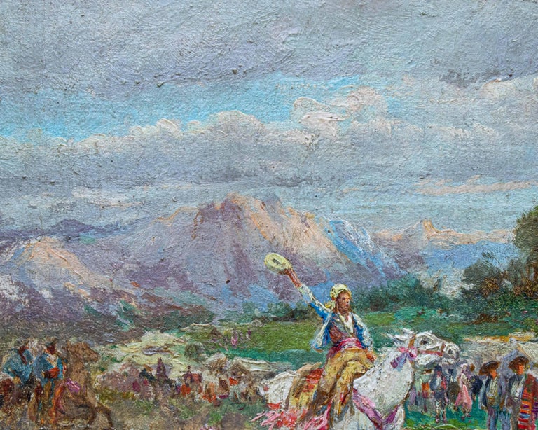 20th Century Spanish Party Painting Oil on Canvas by Riccardo ...