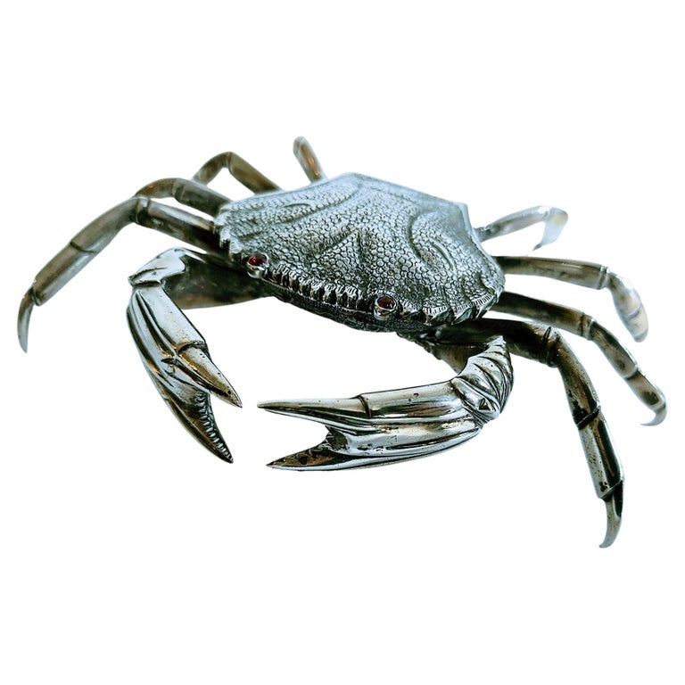 Vintage 20th Century Spanish Silver Crab Detail Red Eyes For Sale at ...