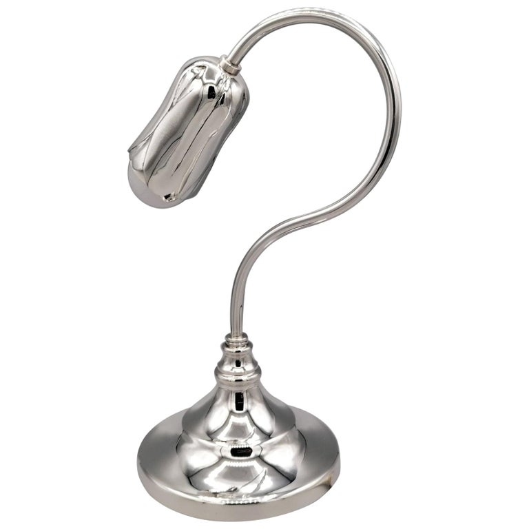 20th Century Sterling Italian Silver Lamp For Sale at 1stDibs