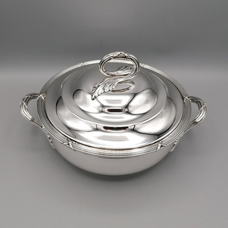 20th Century Sterling Silver Italian Entree with Dish For Sale at 1stDibs
