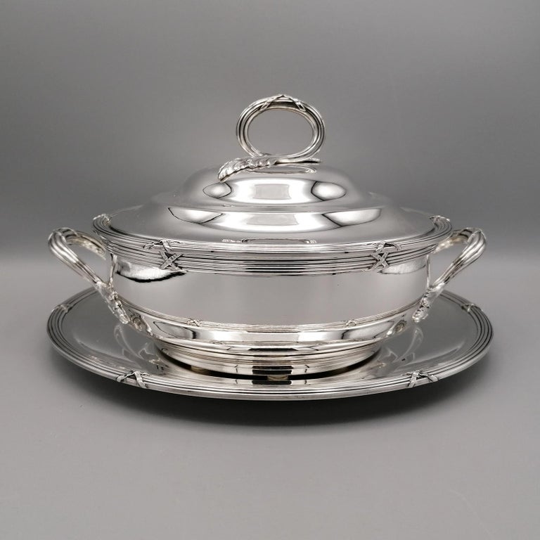 20th Century Sterling Silver Italian Entree with Dish For Sale at 1stDibs