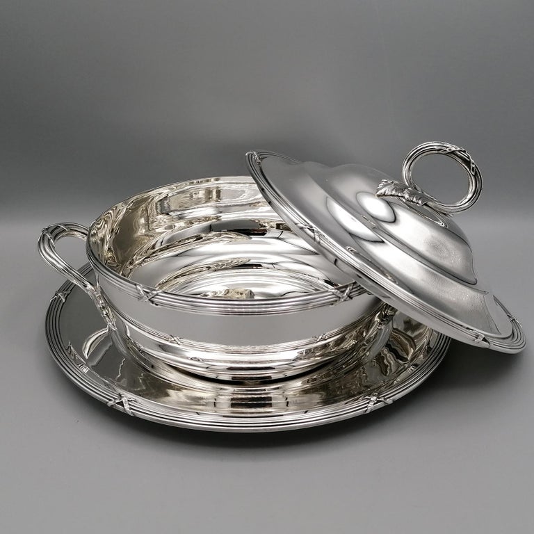 20th Century Sterling Silver Italian Entree with Dish For Sale at 1stDibs