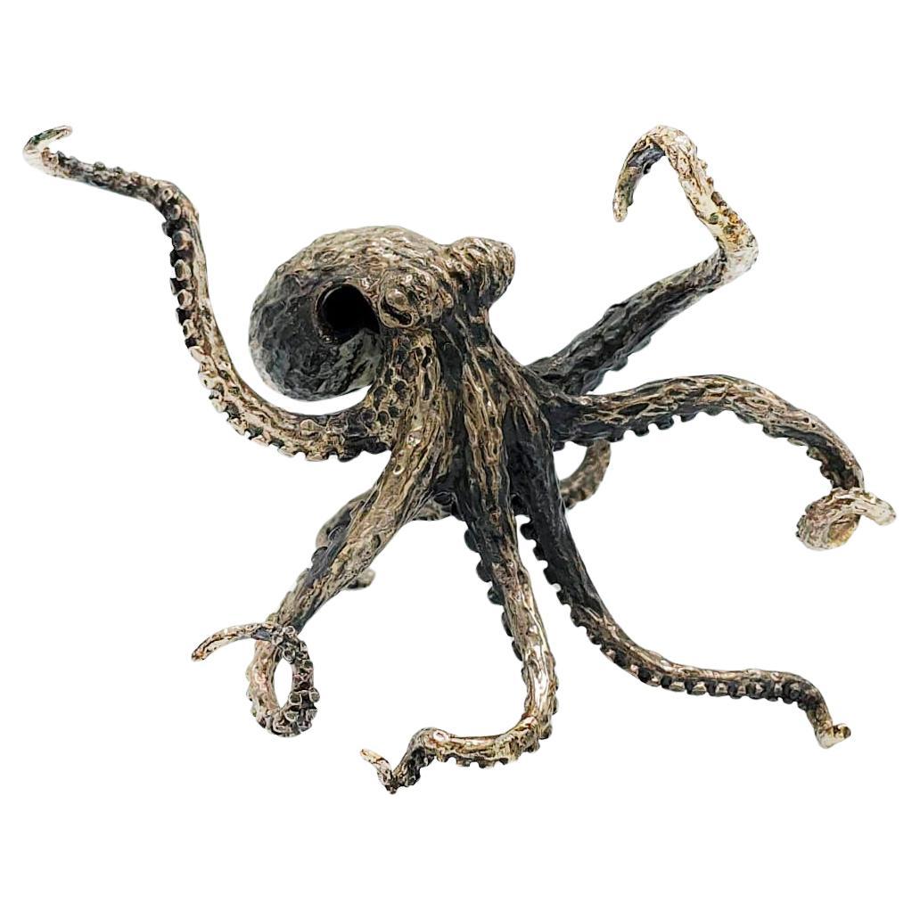 20th century sterling silver octopus figurine For Sale at 1stDibs