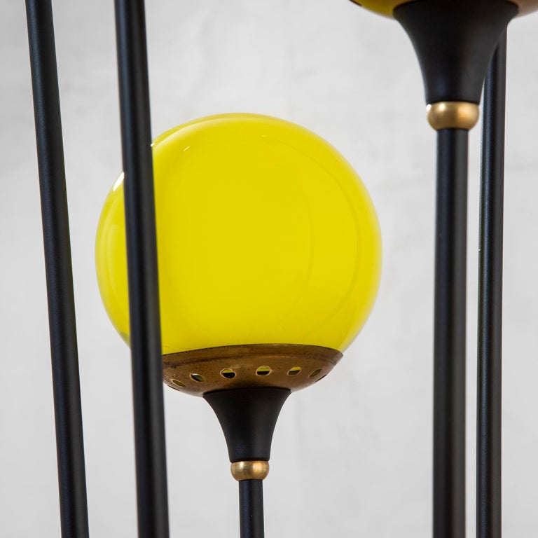 20th Century Stilnovo Floor Lamp Model Alberello with Colored Glass ...
