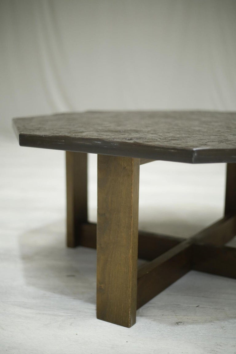 20th Century Stone and Oak Coffee Table For Sale at 1stDibs