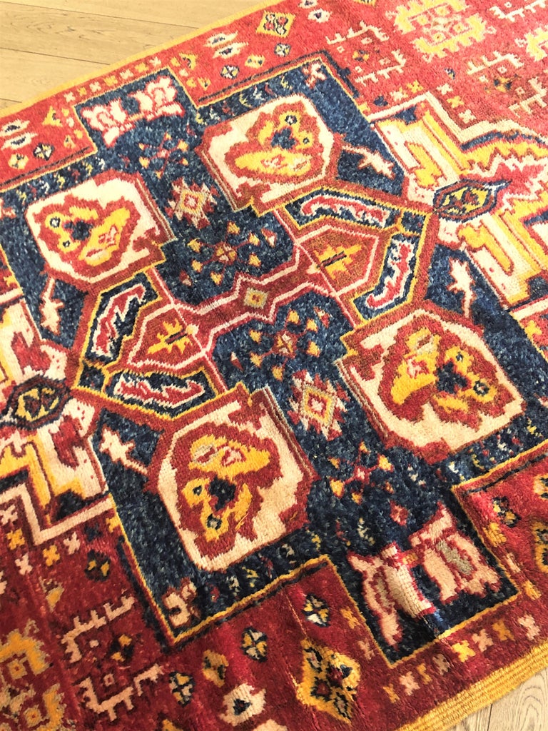 20th Century Sun Colours Yellow Orange Blu Berber Rug € 2500, ca 1950 ...