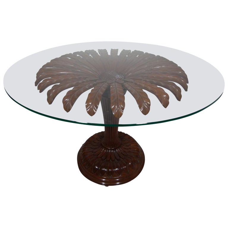 20th Century Sunflower Wooden Rotary Table at 1stDibs