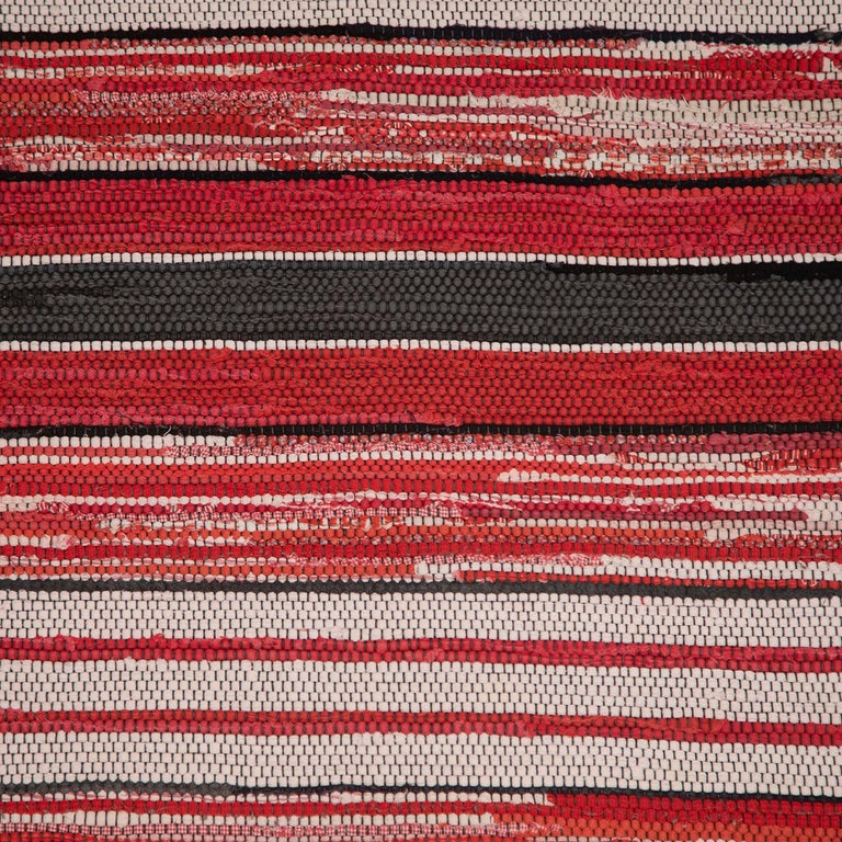20th Century Swedish Handwoven Cotton Rag Rug For Sale at 1stDibs