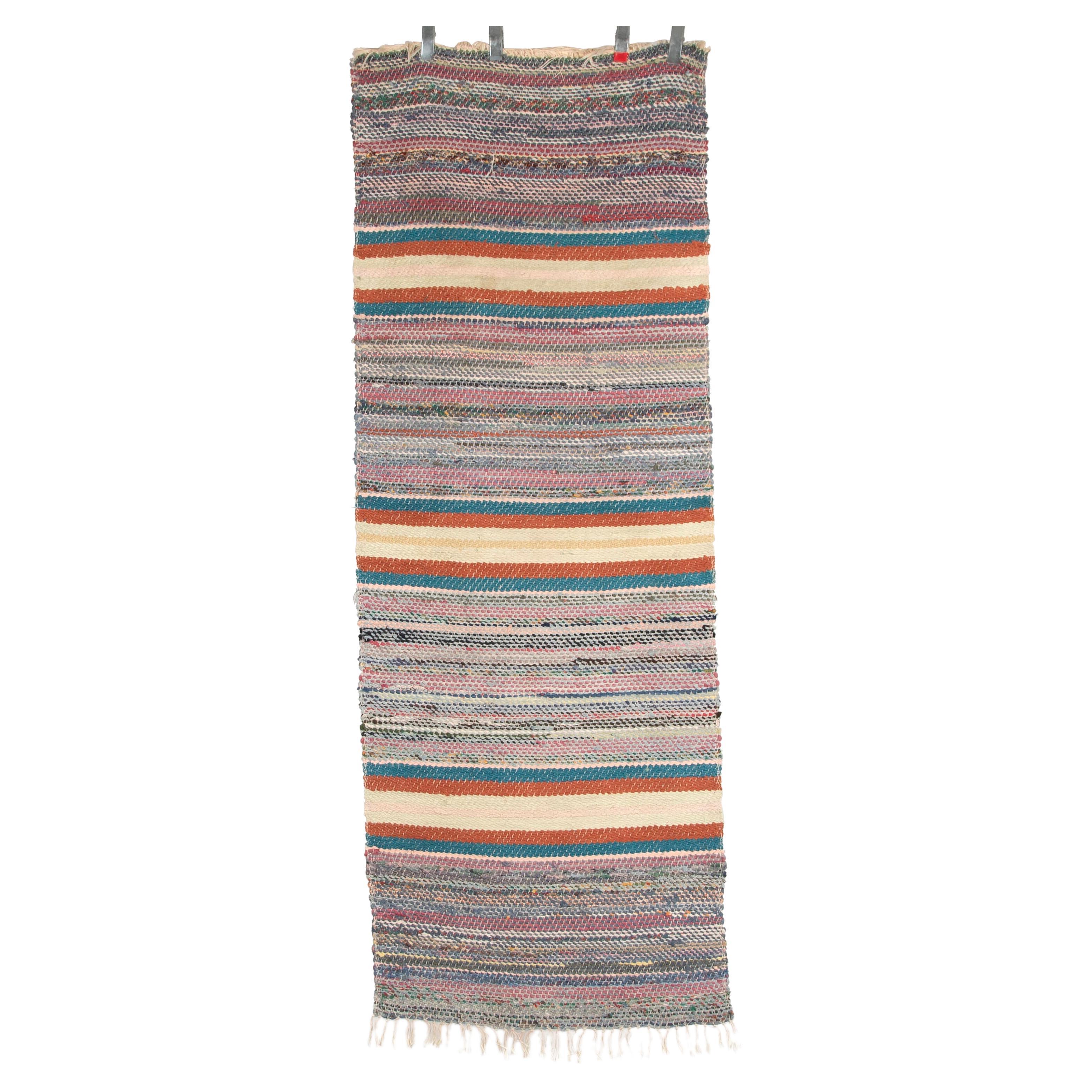 Traditional Swedish Rag Rug, 1950s For Sale at 1stDibs