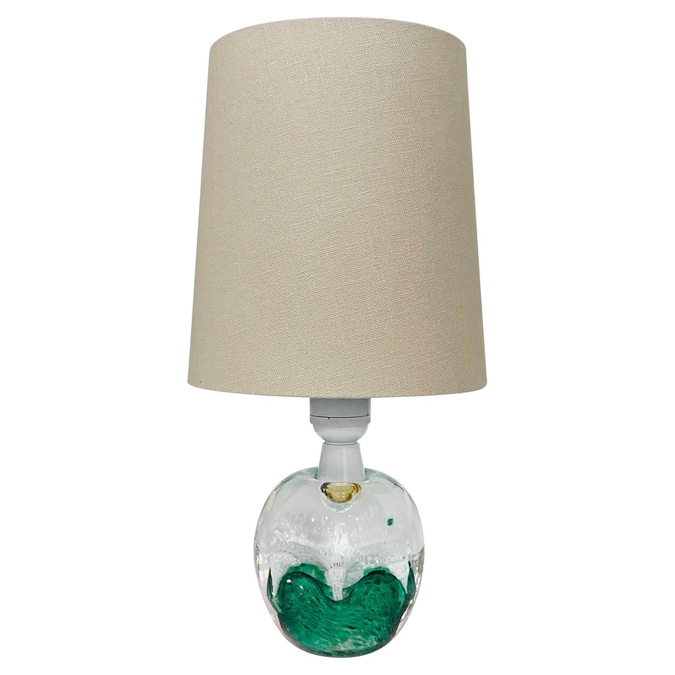 20th Century Swedish Vintage Glass Table Lamp - Small Desk Light by ...