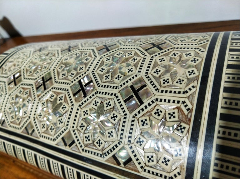 20th Century Syrian Nacre Mother of Pearl and Wood Inlaid Jewelry Box ...