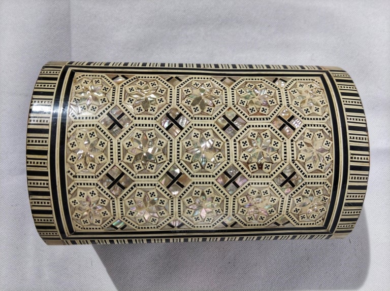 20th Century Syrian Nacre Mother of Pearl and Wood Inlaid Jewelry Box ...