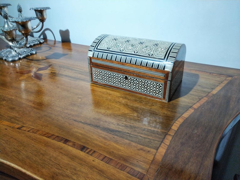 20th Century Syrian Nacre Mother of Pearl and Wood Inlaid Jewelry Box ...